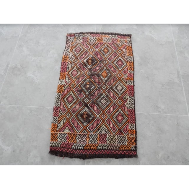 Vintage Anatolian Turkish Cicim Kilim Rug | Chairish