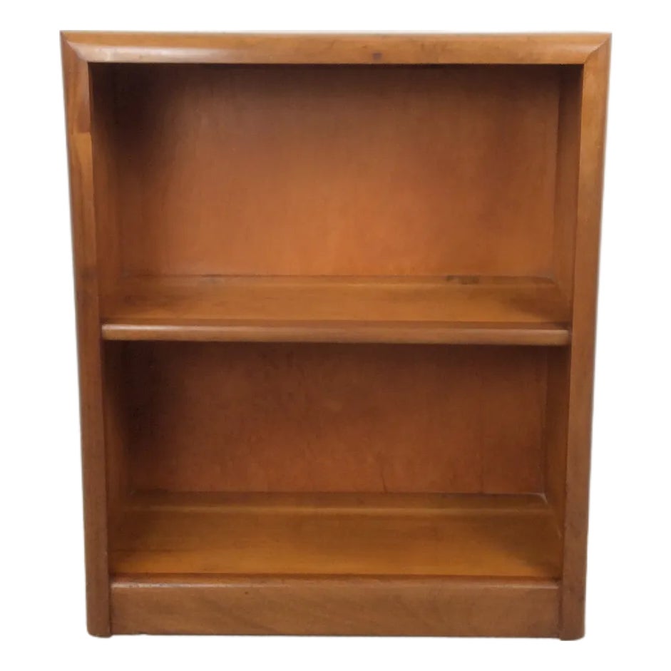 Vintage Two Shelf Bookcase With Rounded Front Edge and Wire Slot | Chairish