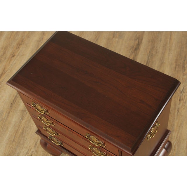 1990s Crescent Solid Cherry Queen Anne Style Silver Chest | Chairish