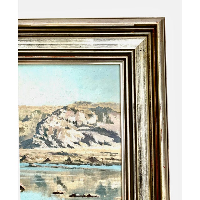 Late 20th Century Vintage Oil Painting Rocky Beach by John Balmain Low ...