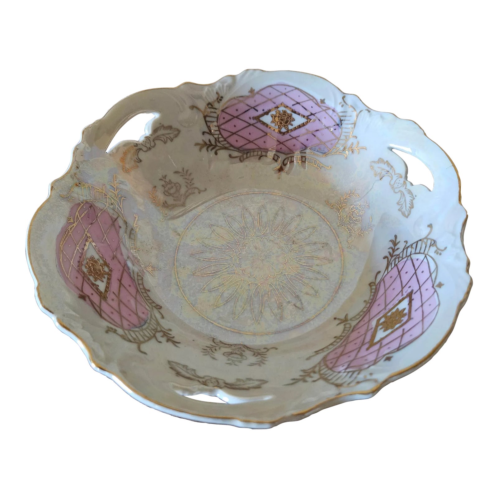 Mid 20th Century Trimont Ware Porcelain Iridescent Bowl, Made in Japan ...