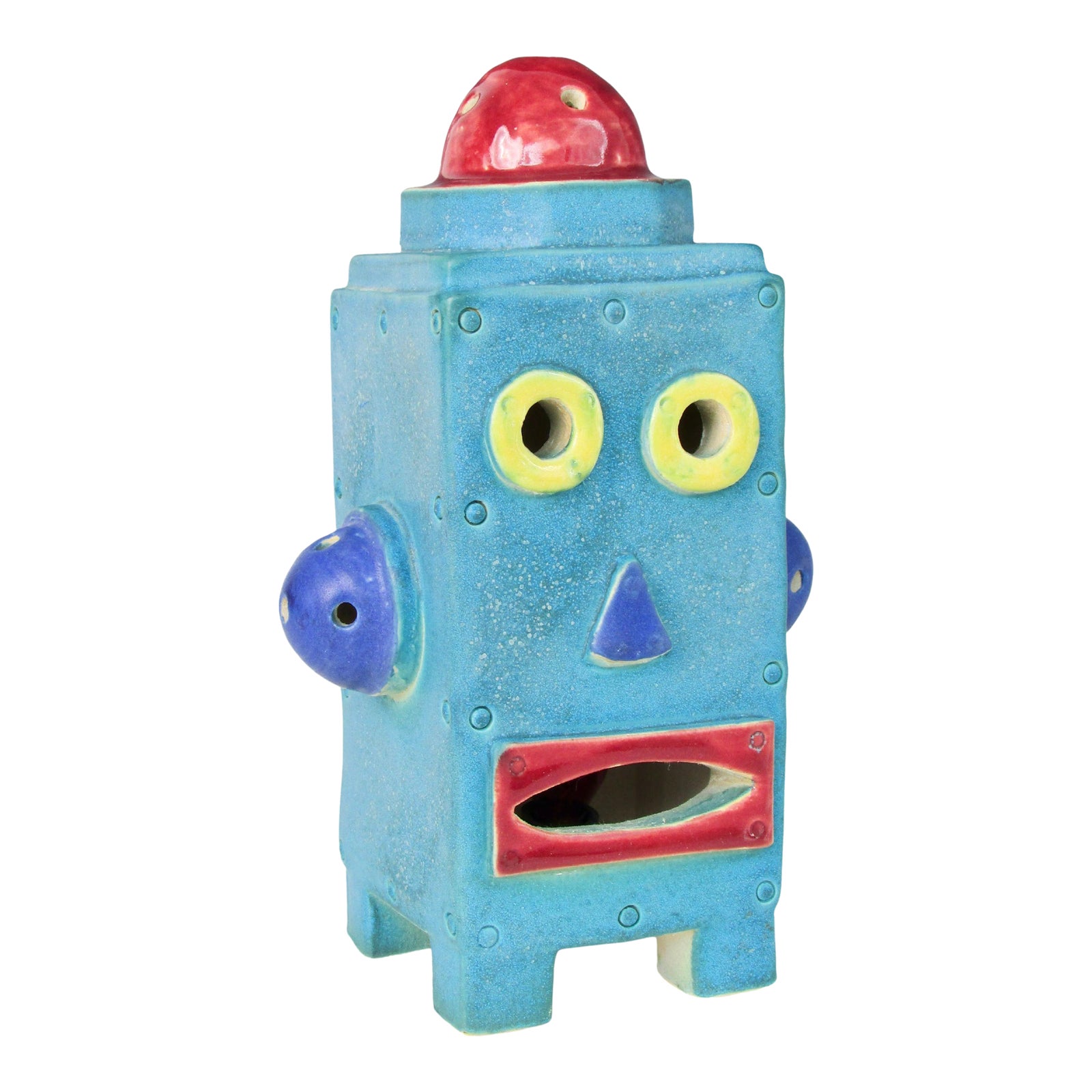 1990s Doug Spalding Pottery Light Up Robot Lamp | Chairish