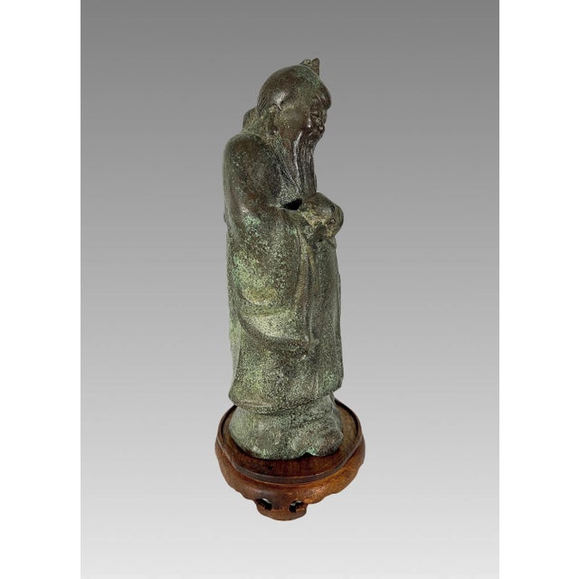 Chinese Bronze Figure of the Wise Man, Fu Lou Shou - Deity of Longevity ...