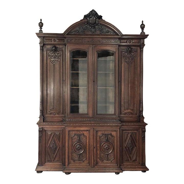19th Century French Renaissance Grand Bookcase | Chairish