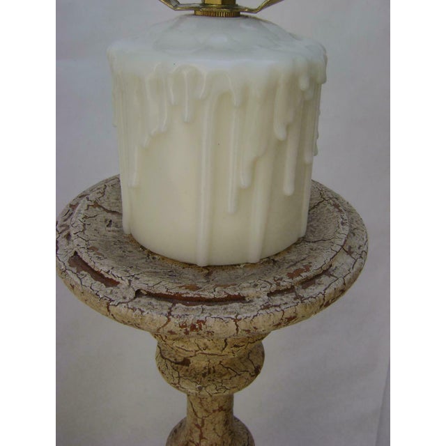 2010s Italian Spanish Dana Creath Pricket Candlestick Lamps - A Pair ...