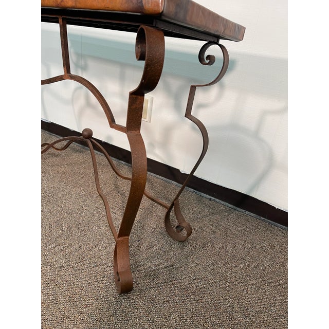 Late 20th Century Copper Top Console Table | Chairish