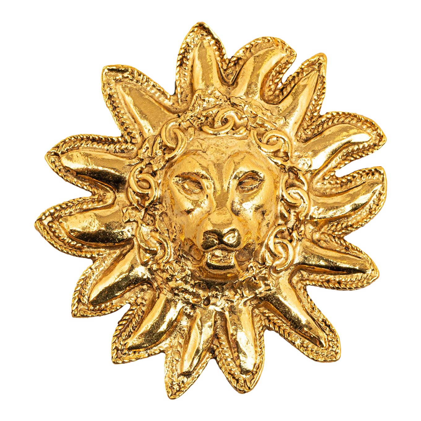 Chanel Lion Head Brooch Costume Brooch | Chairish