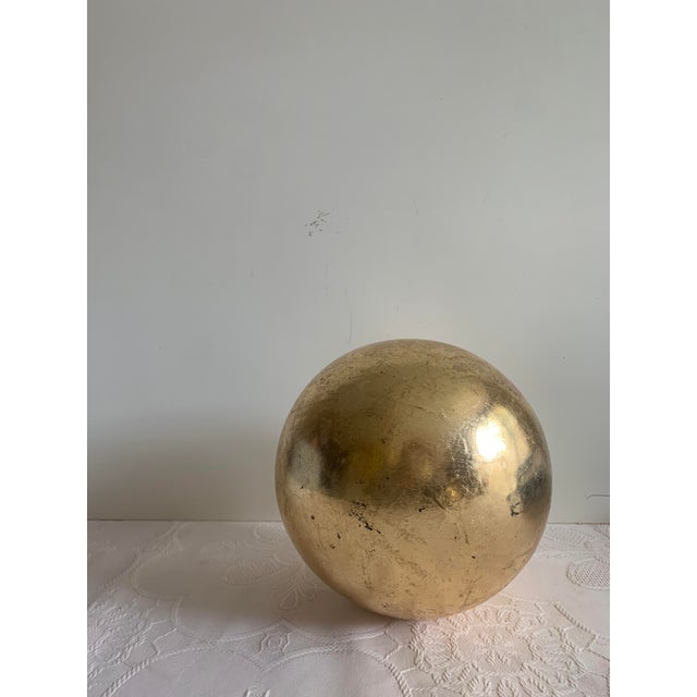 Late 20th Century Golden Sphere Decorative Sculpture | Chairish