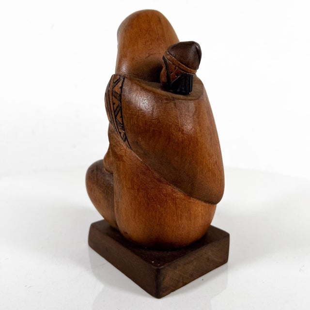1960s Bolivia Wood Hand Carving Mother and Child | Chairish