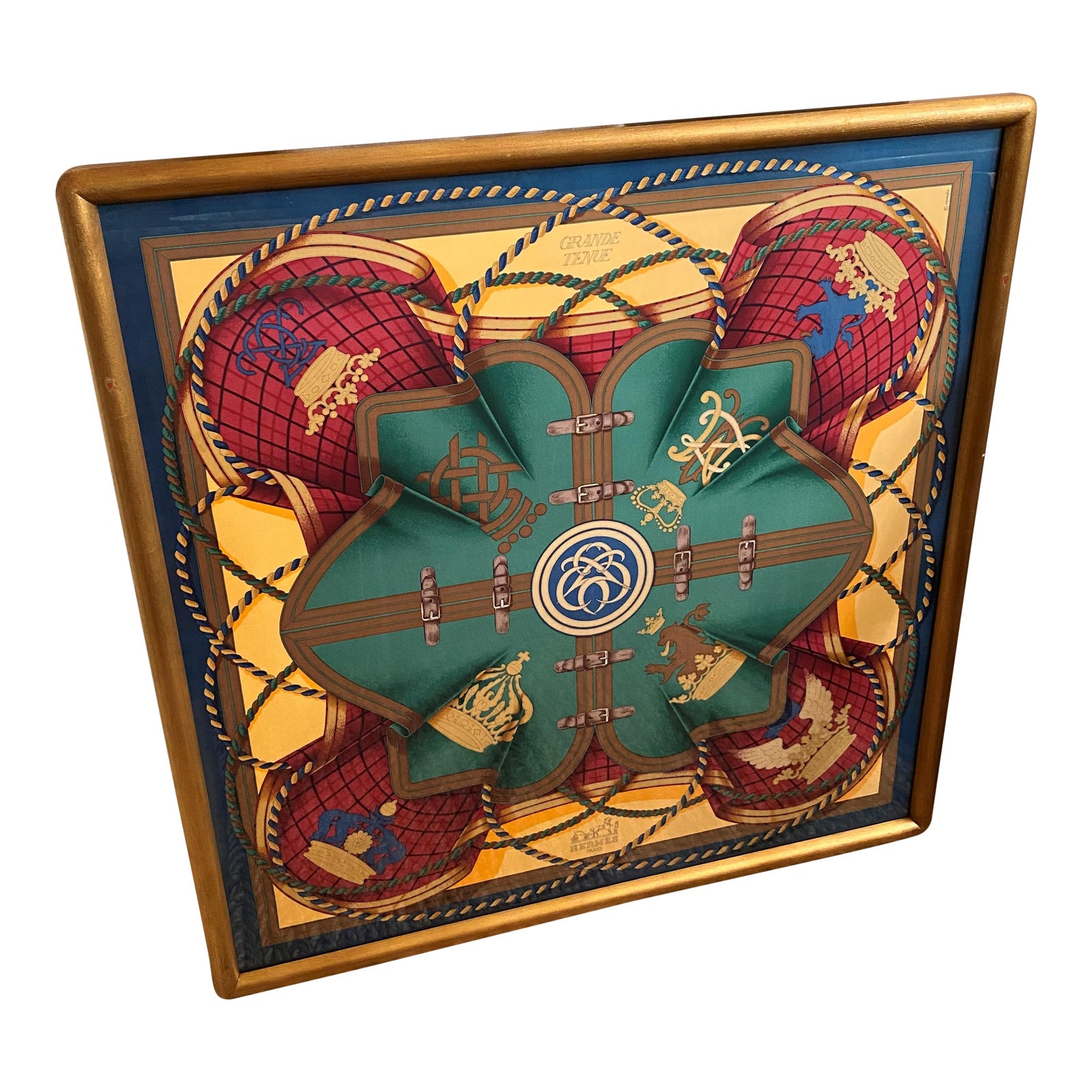 Professionally Framed Hermes Scarf | Chairish