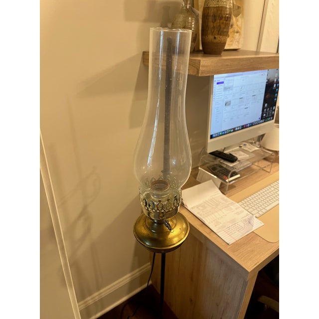 Vintage Iron Floor Lamp With Pierced Paper Shade | Chairish