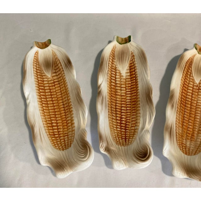 Mid-Century Painted Ceramic Corn on the Cob Holders- Set of 4 | Chairish