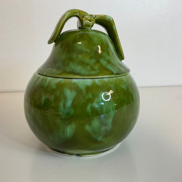 1950s Majolica Style Pear Box by Enchanto Co. | Chairish