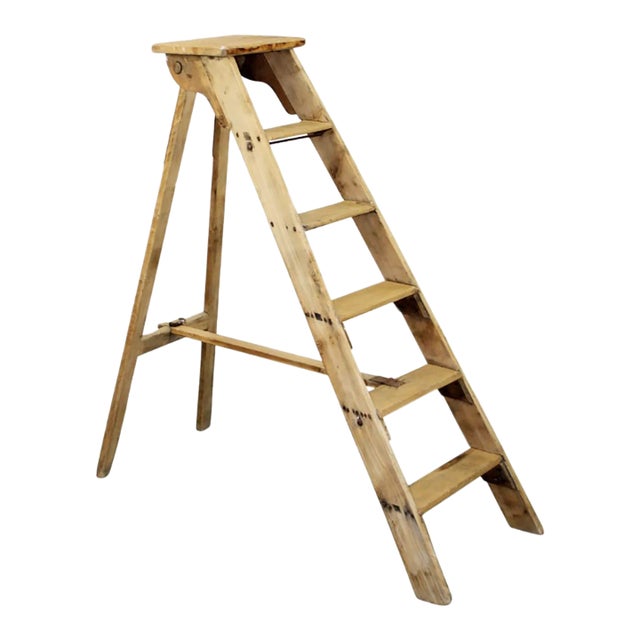Early 20th Century French Pine Tradesman's Ladder | Chairish