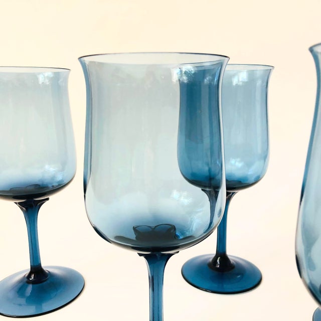 Blue Wine Glasses by Lenox - Set of 6 | Chairish