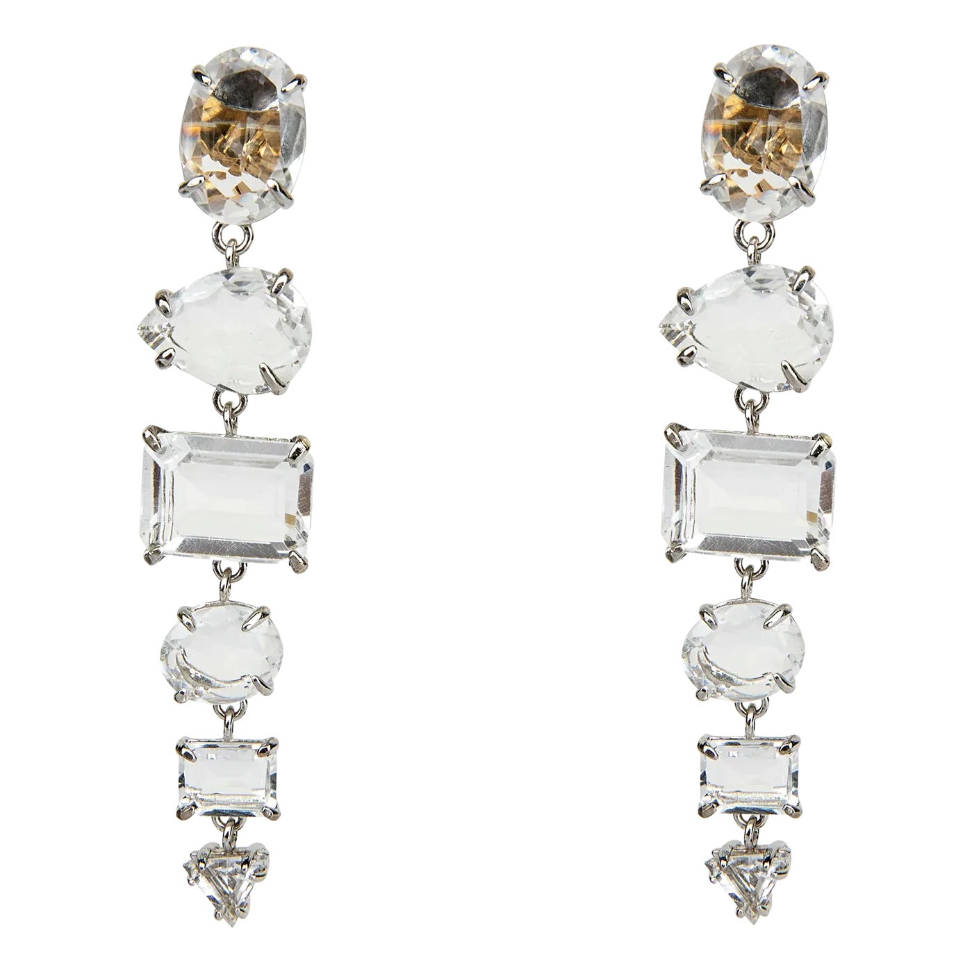 Kelly Earrings Base Metal, Silver | Chairish