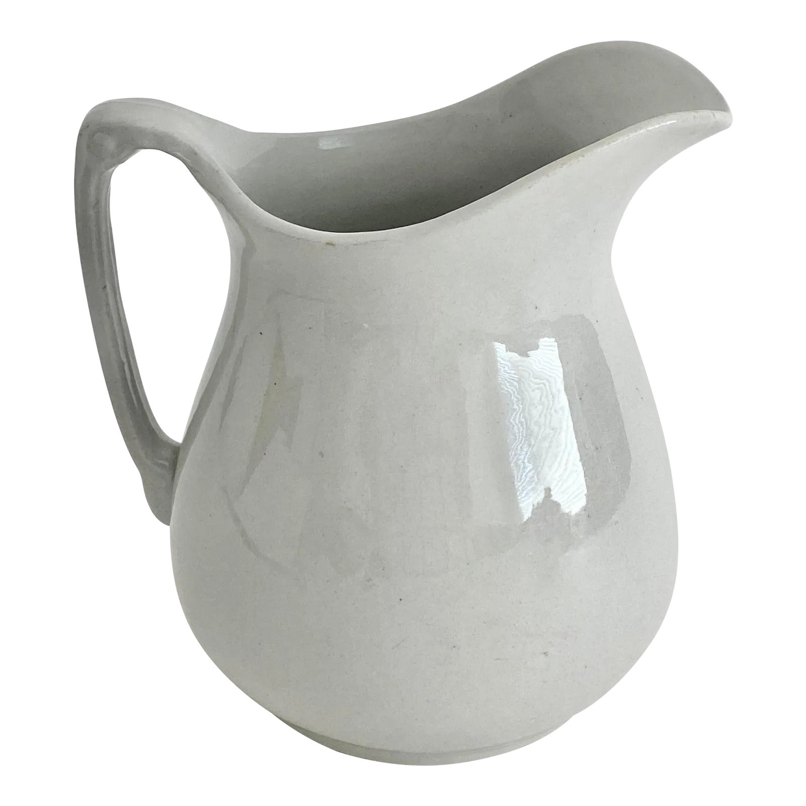 English Ironstone White Pitcher | Chairish