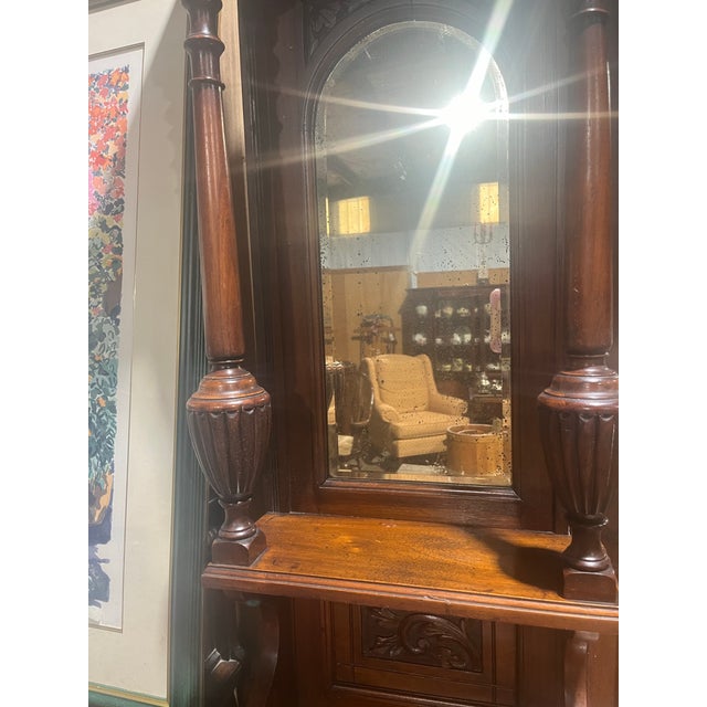 Antique Sideboard With 3 Original Silver Back Mirrors | Chairish