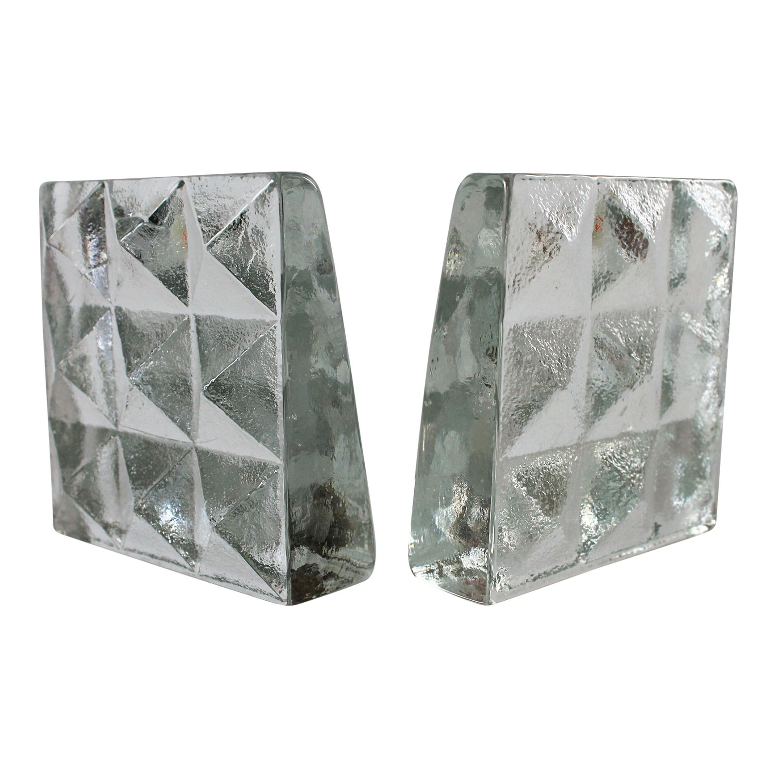 Vintage Blenko Glass Bookends - A Pair | Chairish