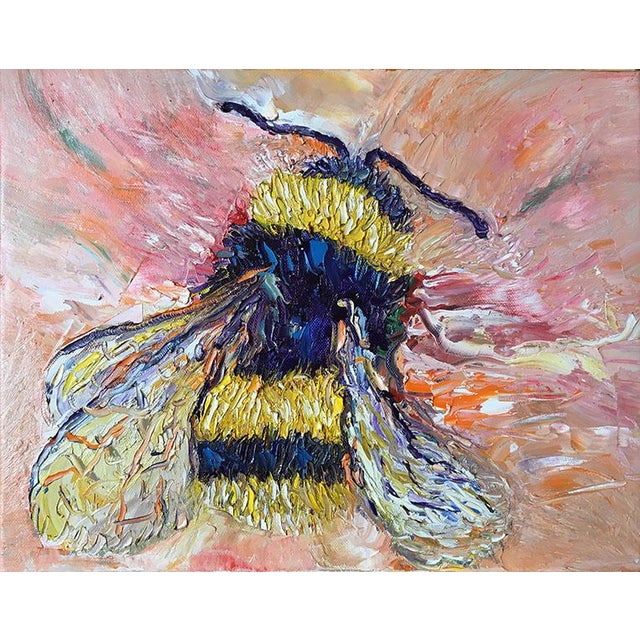 Limited Edition Bumble Bee Oil Painting Print Framed | Chairish