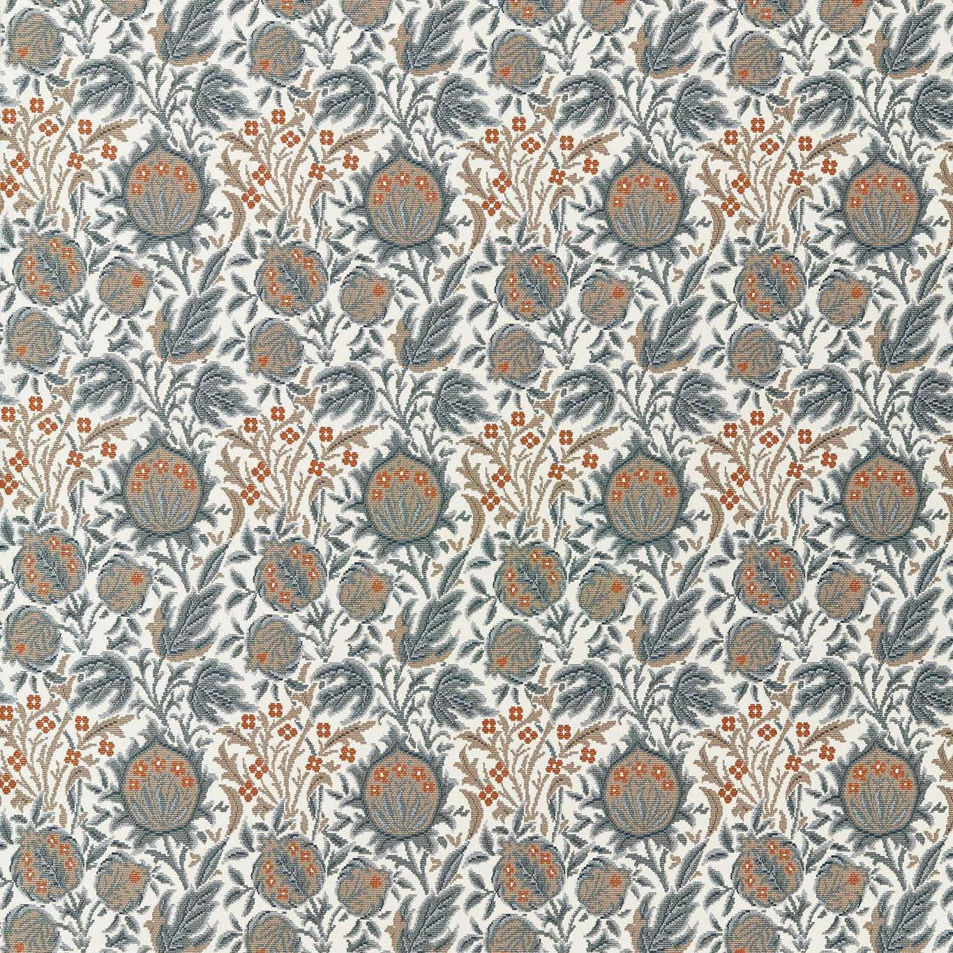 Morris & Co. Elmcote Weave Fabric in River Blue/Apricot | Chairish