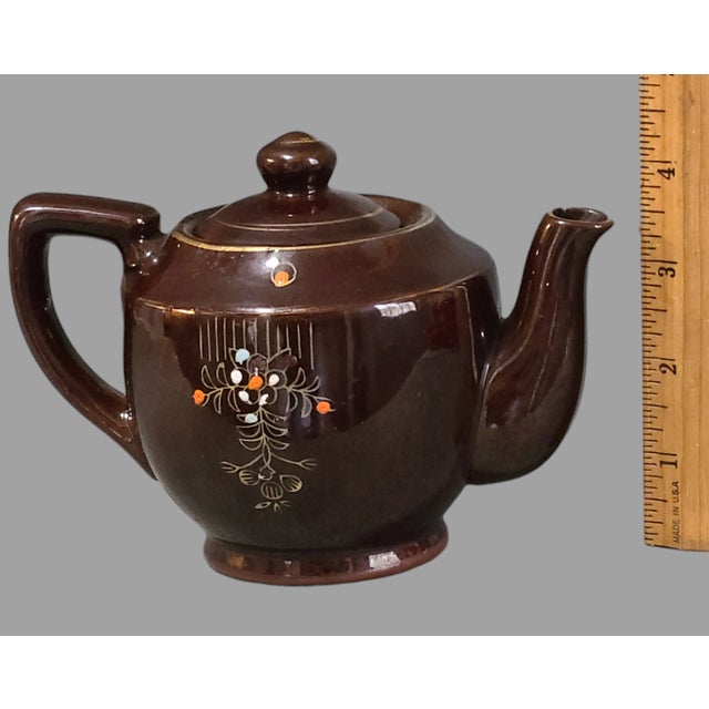 Vintage Redware Brown Hand Painted Enamel Moriage Japanese Tea Pot ...