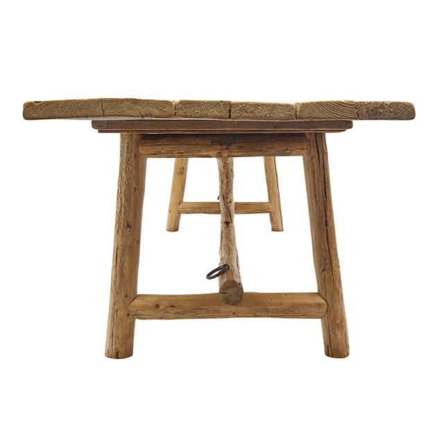 Italian Antique Harvester Farm Table | Chairish