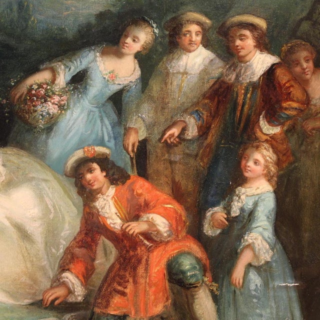 Rococo Gallant Party, 1750, Oil on Canvas, Framed | Chairish