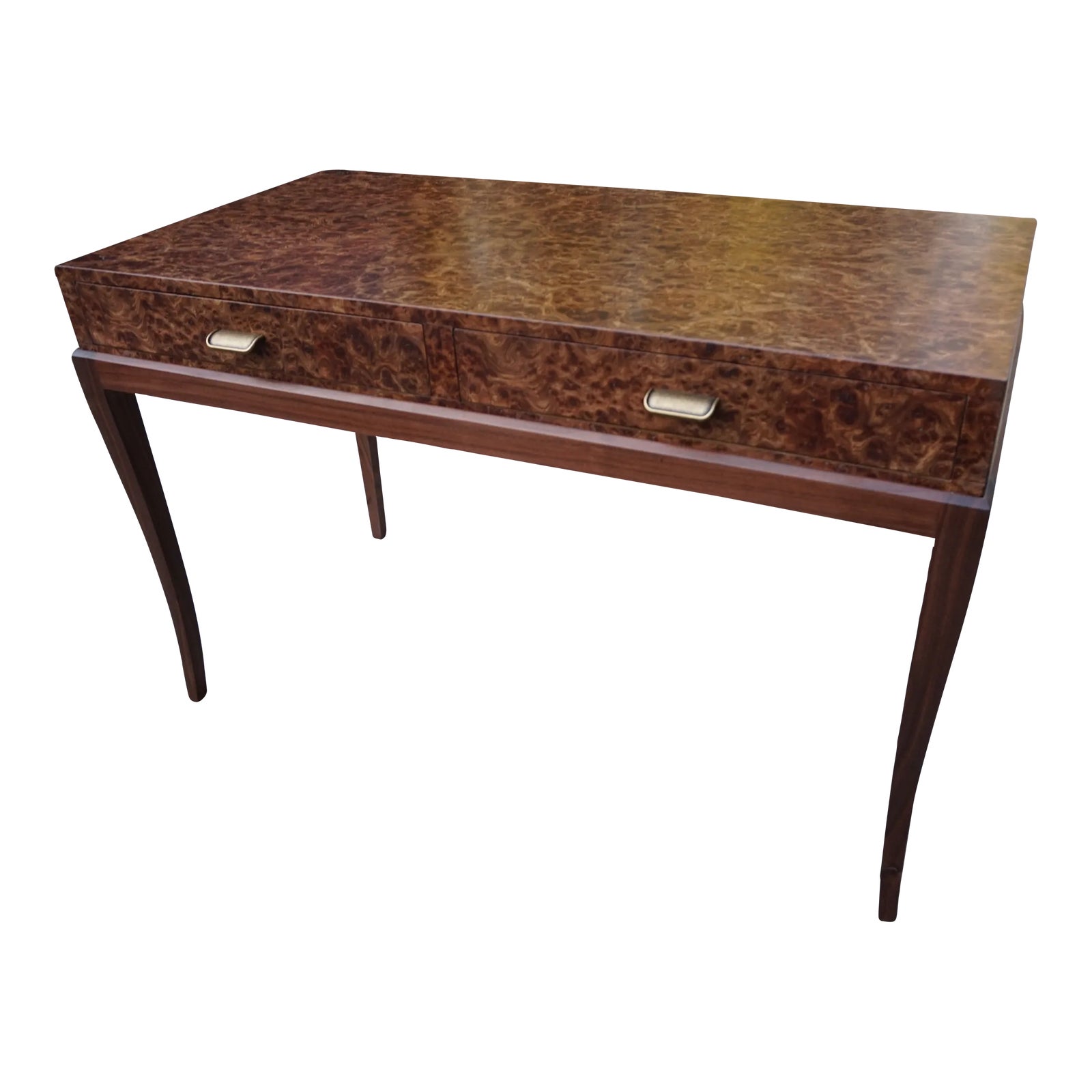 1980s Burl Wood Writing Desk | Chairish