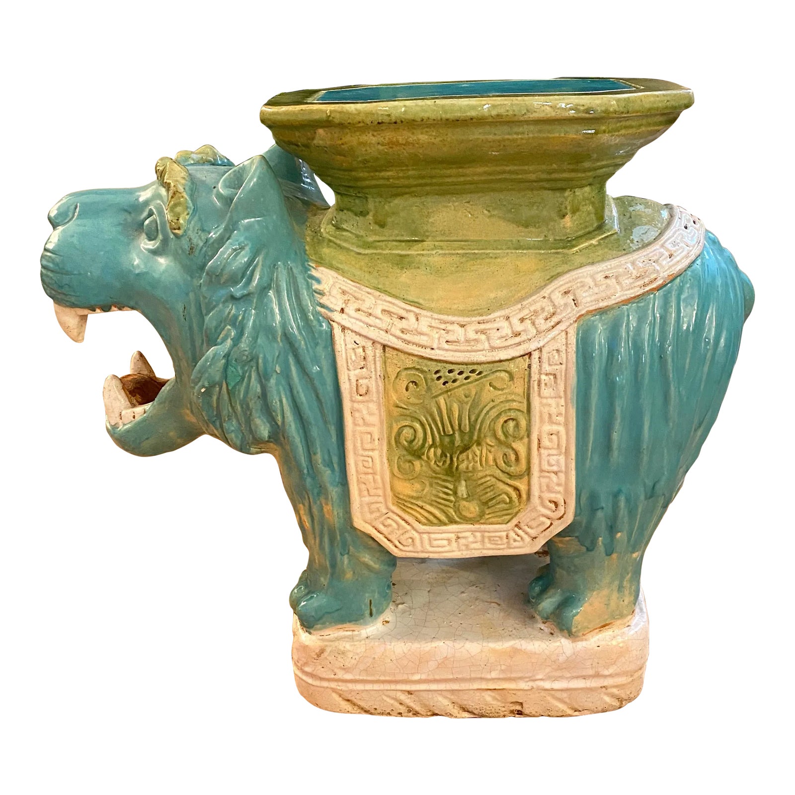 20th Century Foo Dog / Guardian Lion Garden Stool | Chairish