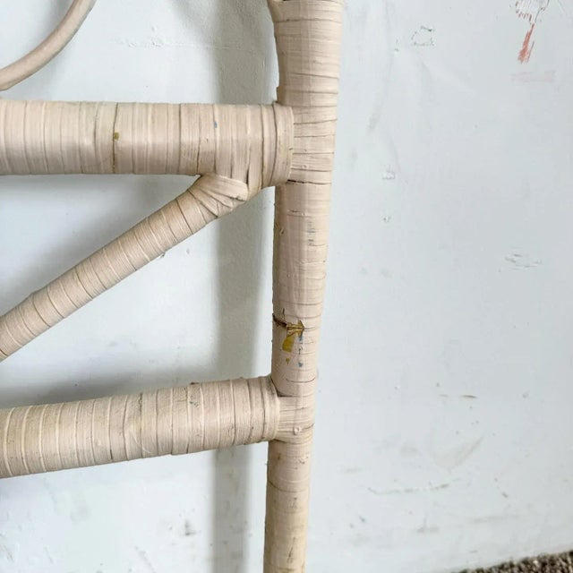 Boho Chic Rattan Rapped Heart King Headboard | Chairish