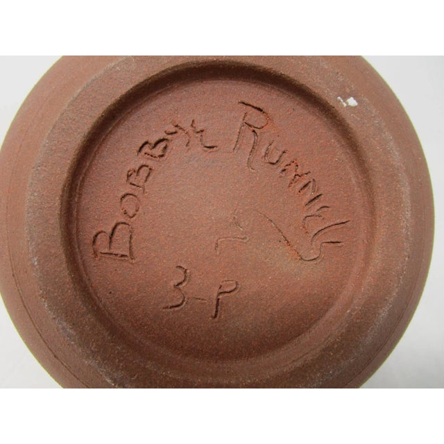 Vintage 1980s Signed Pottery Vase Signed Bobbye Love Runnels | Chairish