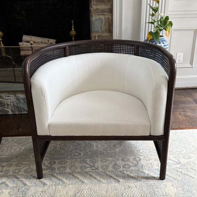 Pair of Leanne Ford for Crate & Barrel Fields Cane Back Accent Chairs ...