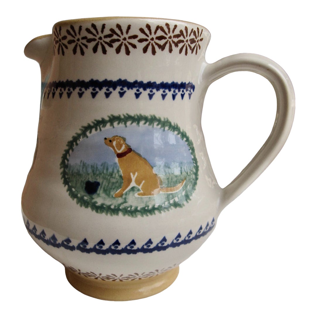 Handmade Nicholas Mosse Irish Pottery Jug Pitcher Retriever Dog With ...