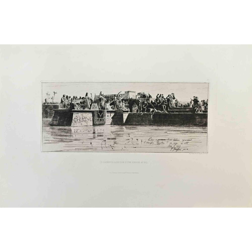 Federico Faruffini, Le Sacrifice Egyptien d'Une Vierge au Nil, Etching ...