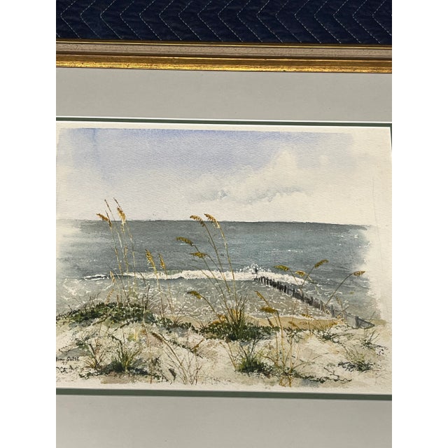 Beach Seascape Watercolor Painting by Mimi Smith “Breaking Wave” | Chairish