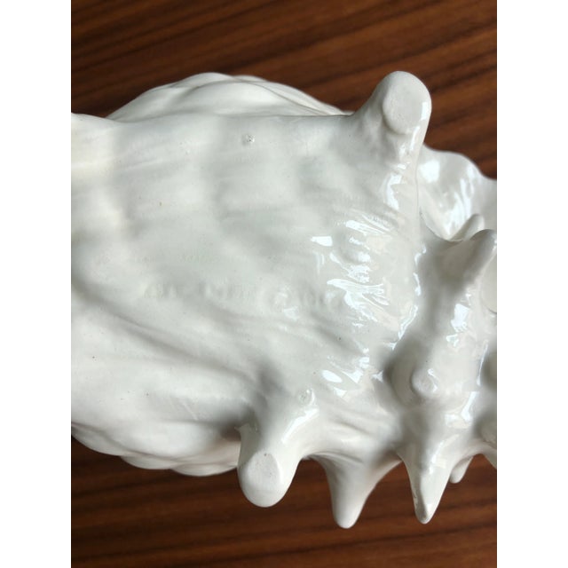 Vintage Ceramic Conch Shell Cachepot Planter | Chairish