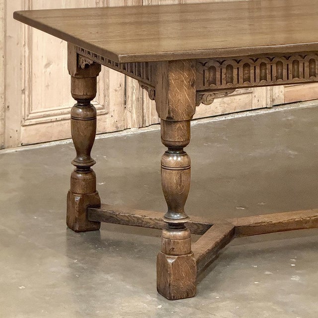 Antique Rustic Oak Dining Table | Chairish