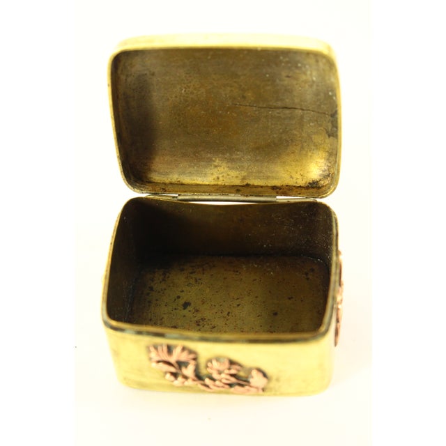 Antique Japanese Meiji Mixed Metal Snuff Box, Brass & Copper | Chairish