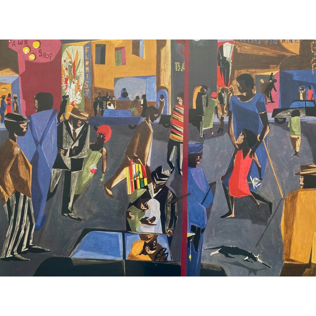 Jacob Lawrence Modernist Offset Lithograph Print Museum Poster " Fulton ...