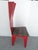 High-Back Throne Chair, Thick Bent Steel, Painted Red, Vintage | Chairish