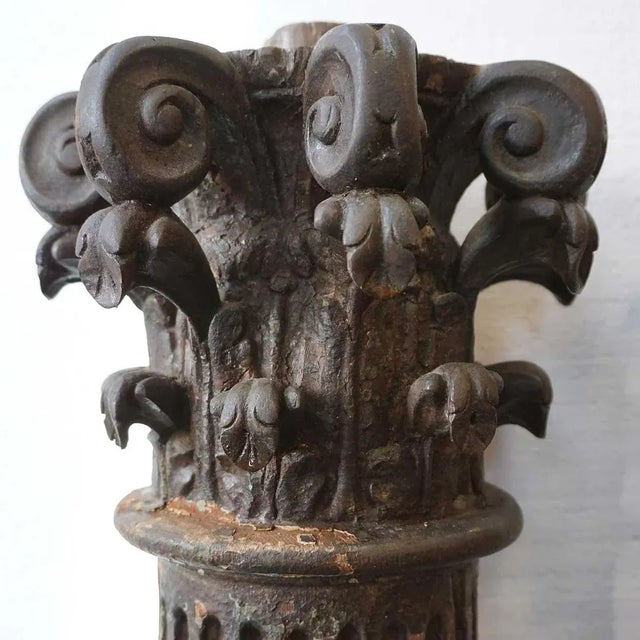 Small Early Indo-Portuguese Baroque Painted Teak Architectural Pillars ...
