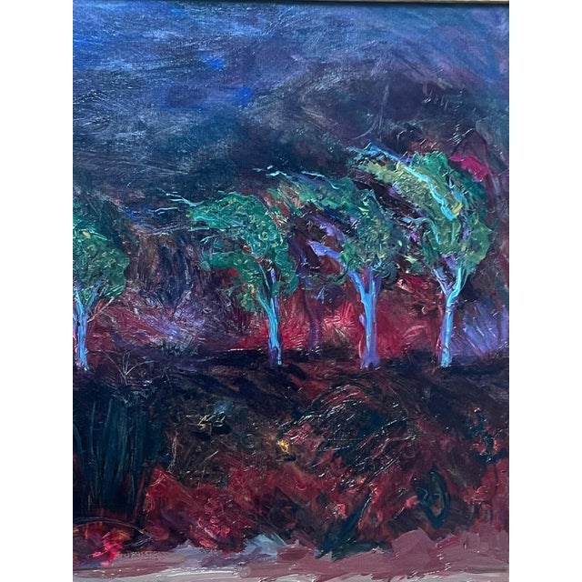 "Trees in a Raging Wildfire" Expressionist Landscape Oil Painting by ...