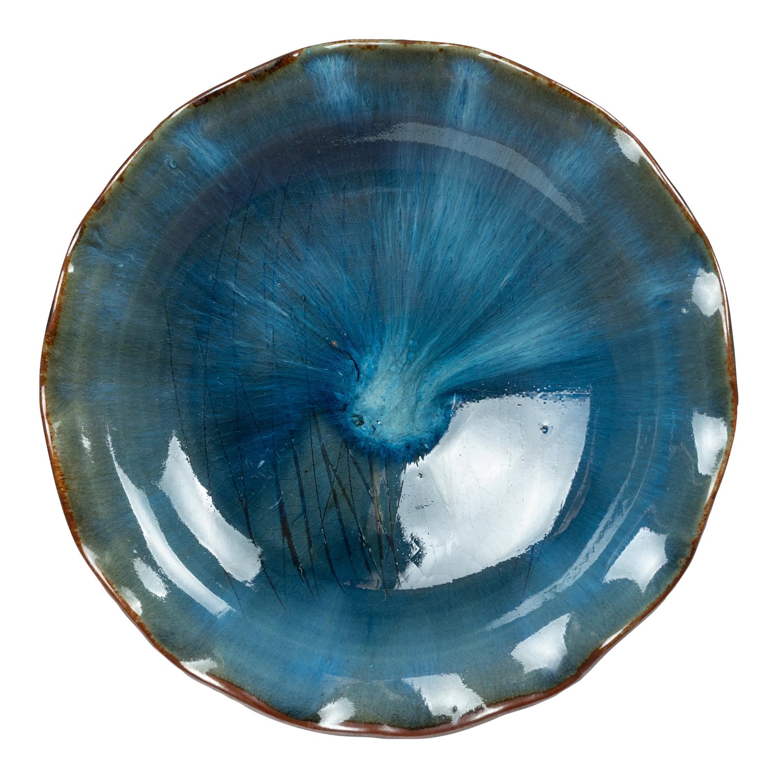 1980s Koishiwara Straw-Ash Copper Glaze Platter | Chairish