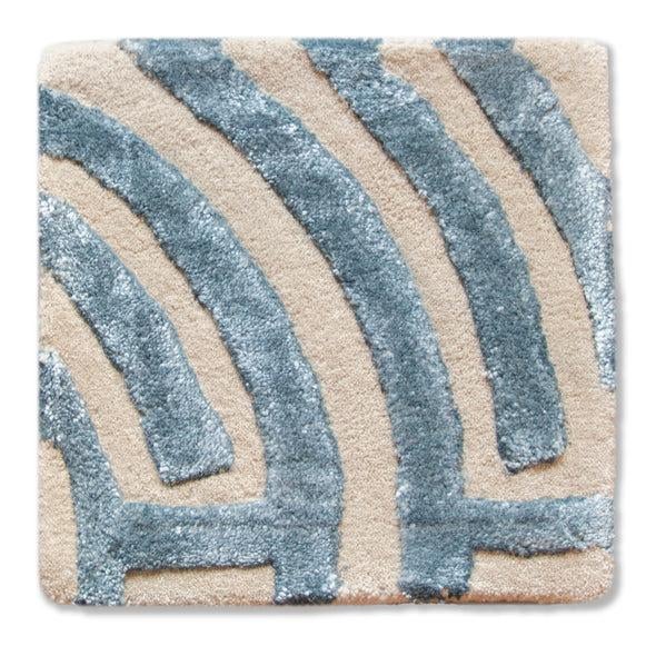 Sample Lucca Maze Rug, Sky Blue, 12x12 | Chairish