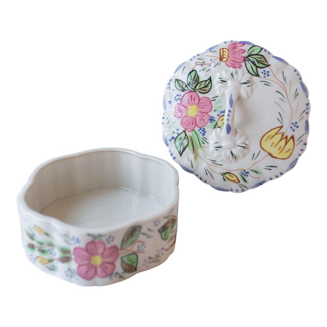 1930s Blue Ridge Pottery Lidded Candy Dish | Chairish