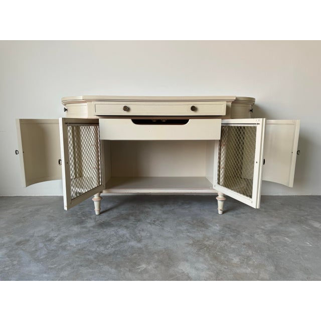 Hollywood Regency French - Style Faux Bamboo Details and Wire Doors ...