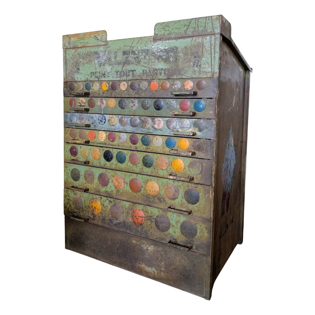 Vintage Industrial Painted Metal Valentine Paint Shop Cabinet by ...