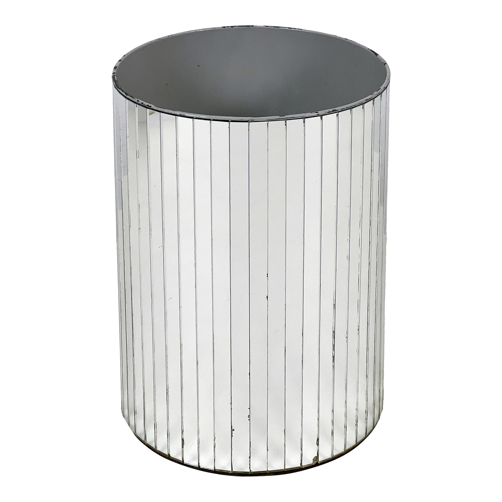 Vintage 1970s Faceted Mirror Metal Wastebasket Trash Can by Imperial ...