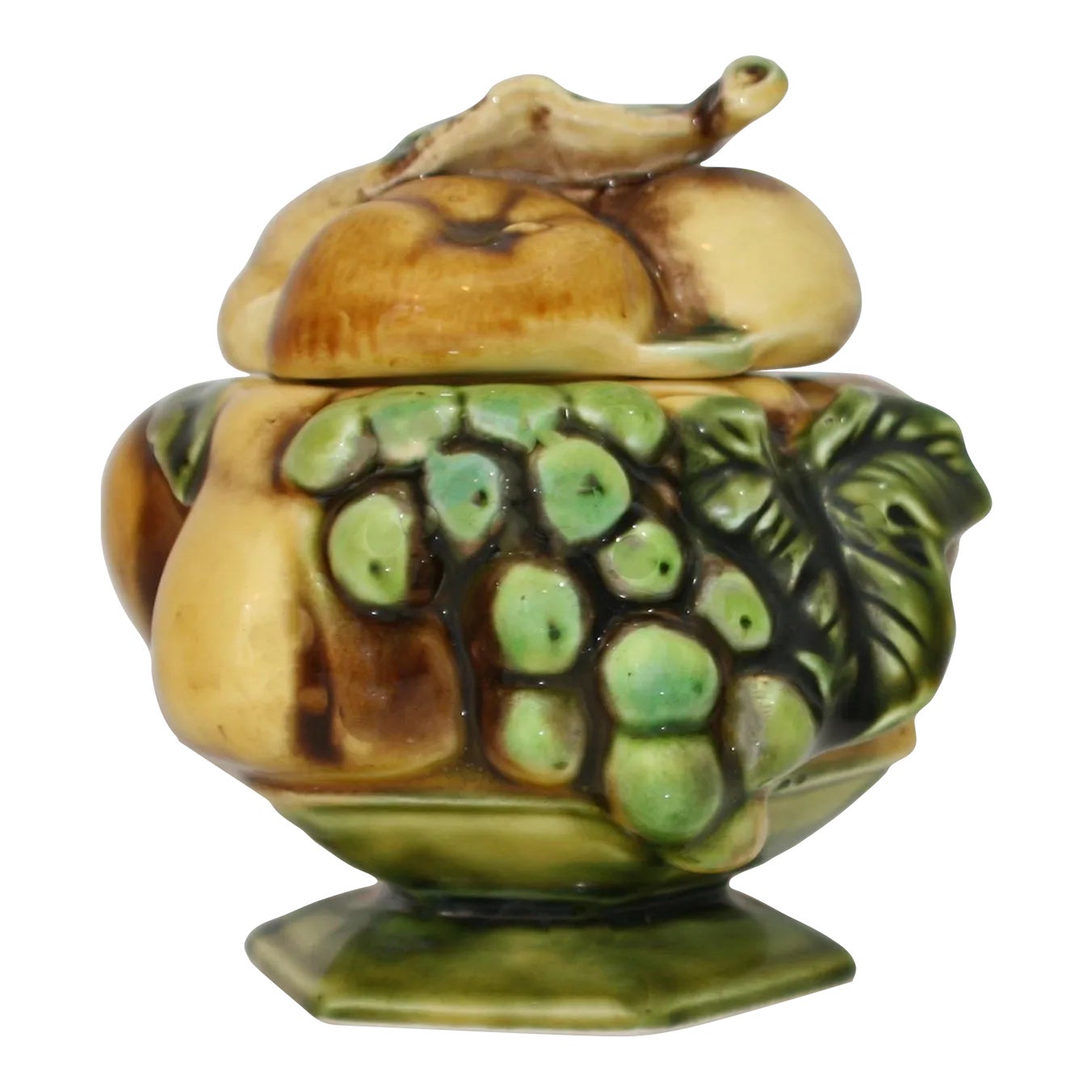 Mid Century Inarco Japan Hexagonal Sugar Bowl With Brown & Green Tone ...